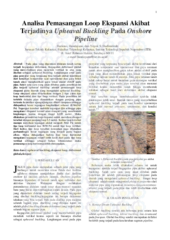 (PDF) Analisa Pemasangan Loop Ekspansi Akibat Terjadinya Upheaval ...