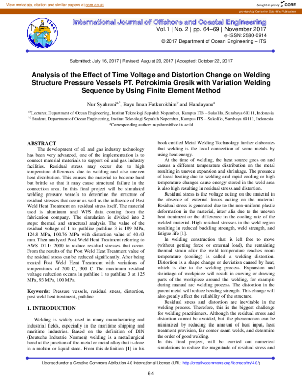 (PDF) Analysis of the Effect of Welding Sequence Variations on Residual Stresses and Distortions ...