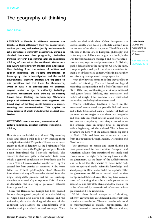 (PDF) The geography of thinking