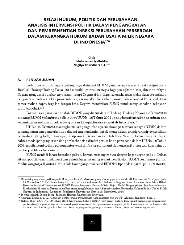 (PDF) Analisis Intervensi Politik Dalam Pengangkatan Dan Pemberhentian ...