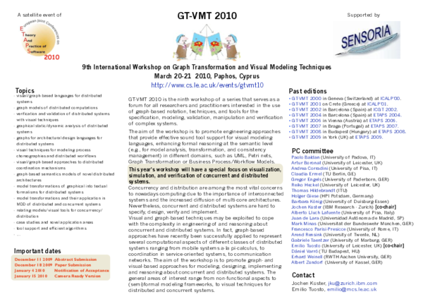 Pdf Workshop On Graph Transformation And Visual Modeling Techniques 2897