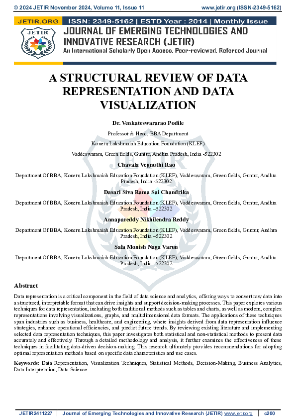 (PDF) A STRUCTURAL REVIEW OF DATA REPRESENTATION AND DATA VISUALIZATION