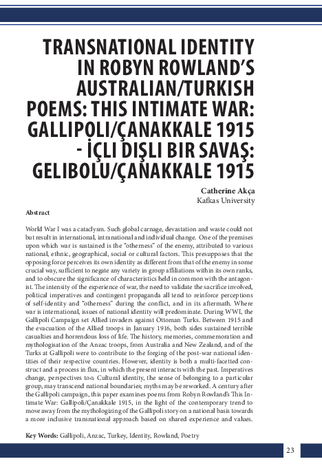 (PDF) Transnational Identity in Robyn Rowland’s Australian/Turkish ...