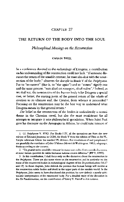 (PDF) THE RETURN OF THE BODY INTO THE SOUL Philosophical Musings on the ...