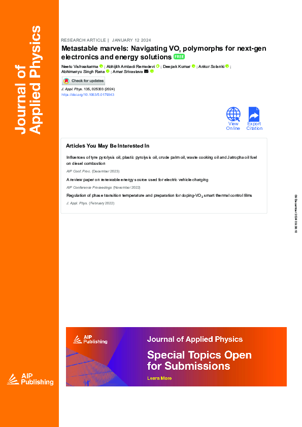 (PDF) Metastable marvels: Navigating VO2 polymorphs for next-gen ...