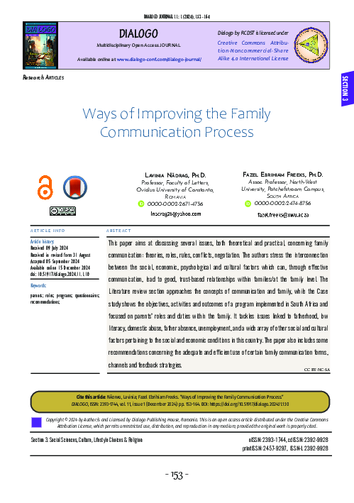 (PDF) Ways of Improving the Family Communication Process