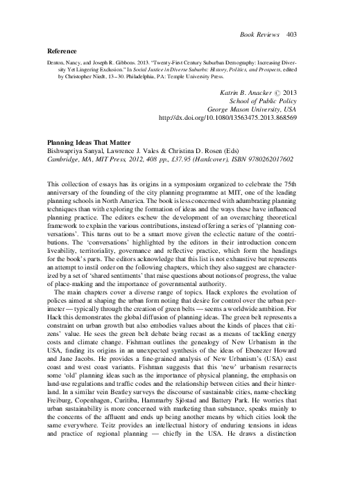 (PDF) Planning Ideas That Matter