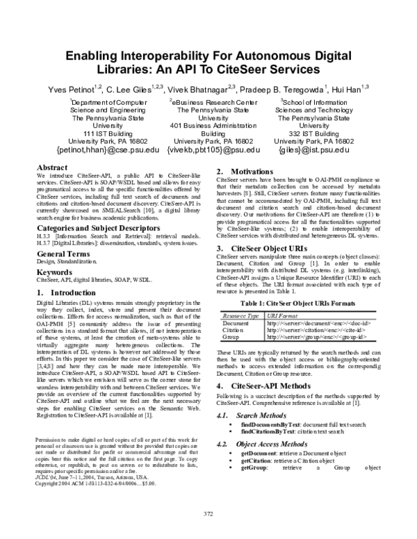 (PDF) Enabling interoperability for autonomous digital libraries