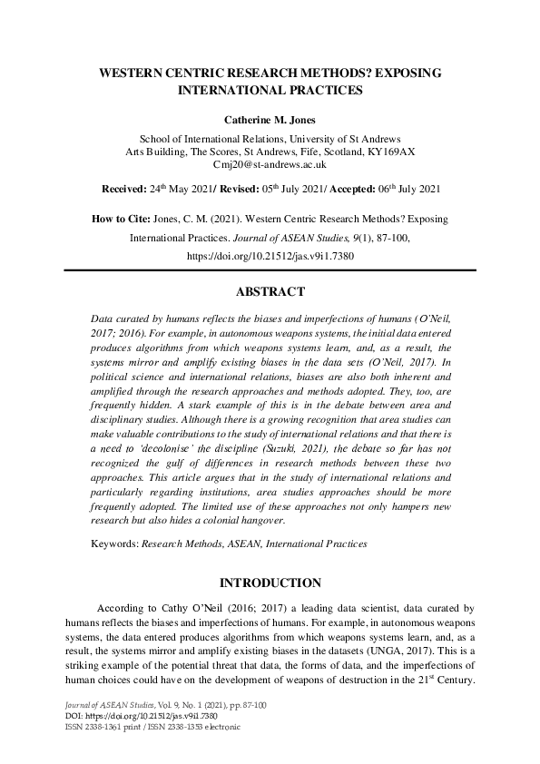 (PDF) Western Centric Research Methods?