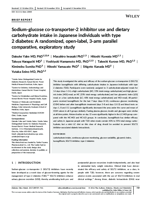 (PDF) Sodium-glucose co-transporter-2 inhibitor use and dietary ...