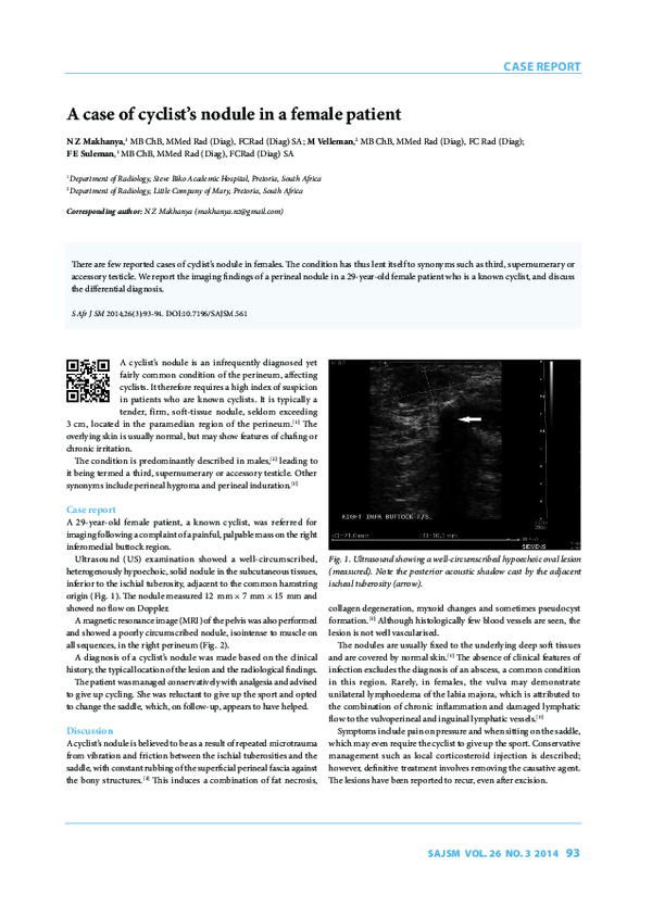 (PDF) A case of cyclist’s nodule in a female patient