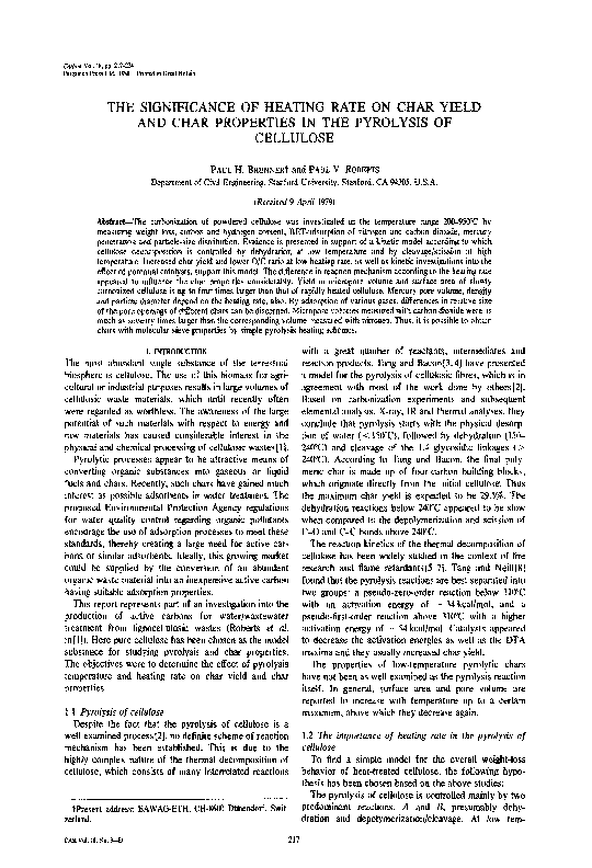 (PDF) The significance of heating rate on char yield and char ...