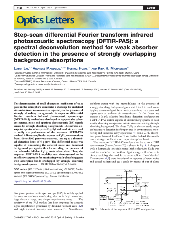 (PDF) Step-scan differential Fourier transform infrared photoacoustic ...