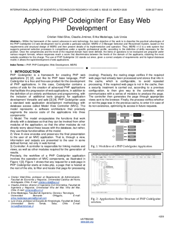 (PDF) Applying PHP Codeigniter For Easy Web Development