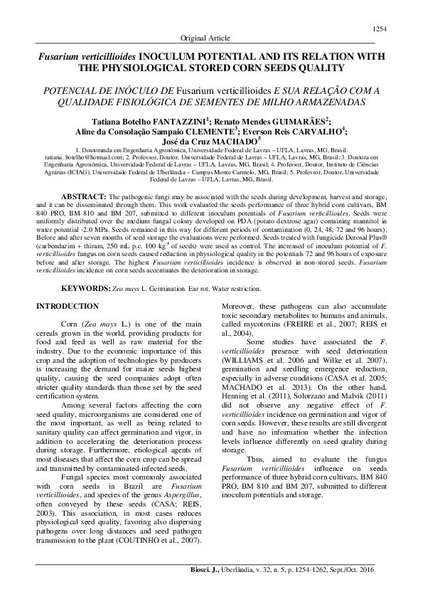 (PDF) Fusarium verticillioides inoculum potential and its relation with ...