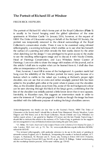 (PDF) The Portrait of Richard III at Windsor