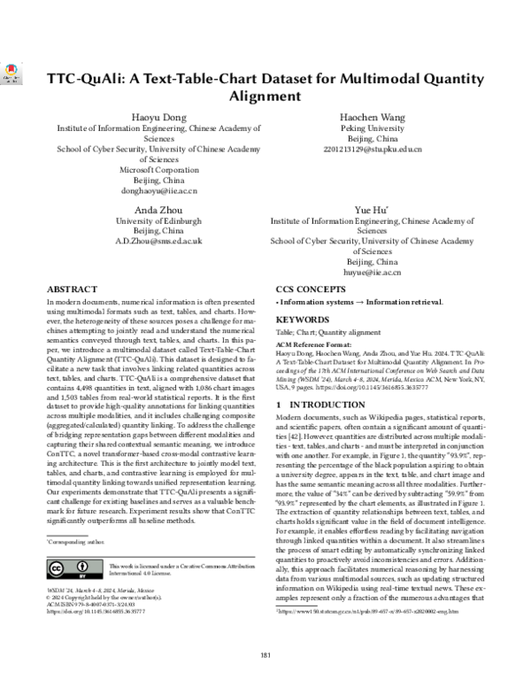 (PDF) TTC-QuAli: A Text-Table-Chart Dataset for Multimodal Quantity ...