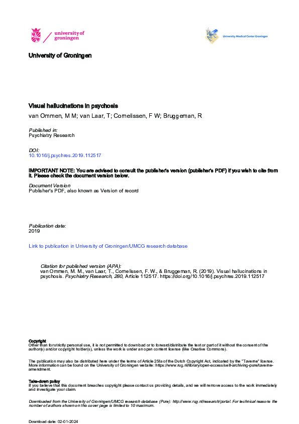 (PDF) Visual hallucinations in psychosis