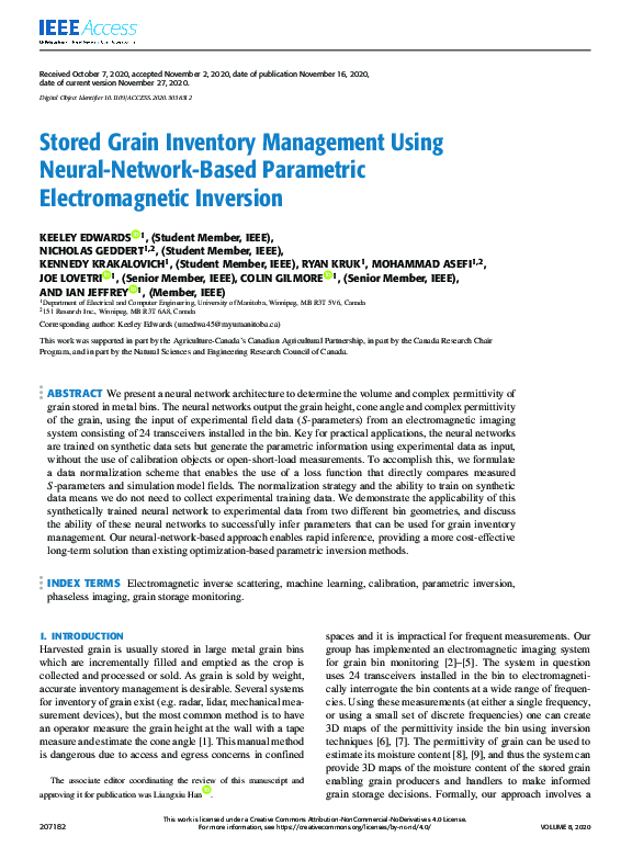 (PDF) Stored Grain Inventory Management Using Neural-Network-Based Parametric Electromagnetic ...