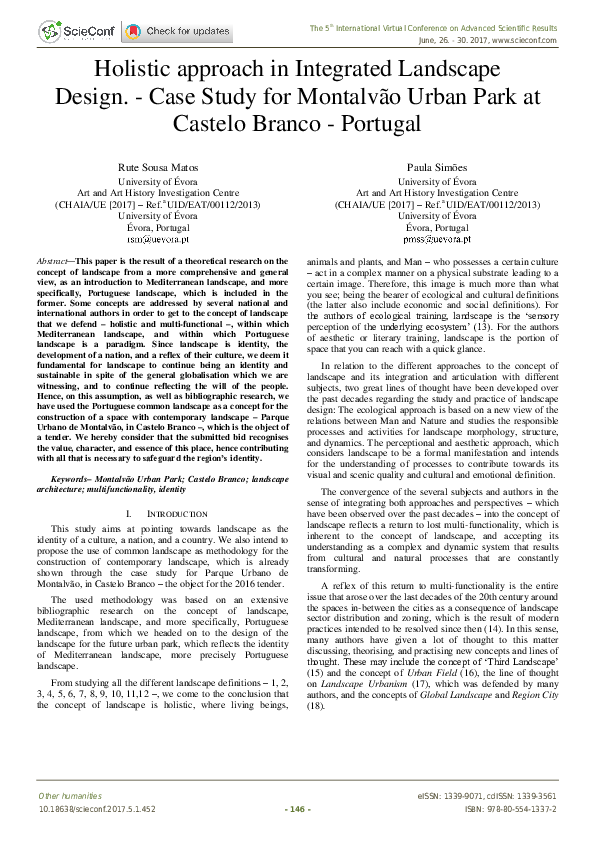 (PDF) Holistic approach in Integrated Landscape Design. - Case Study ...