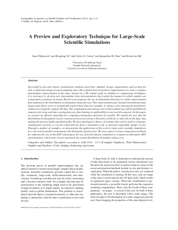 (PDF) A Preview and Exploratory Technique for Large-Scale Scientific Simulations