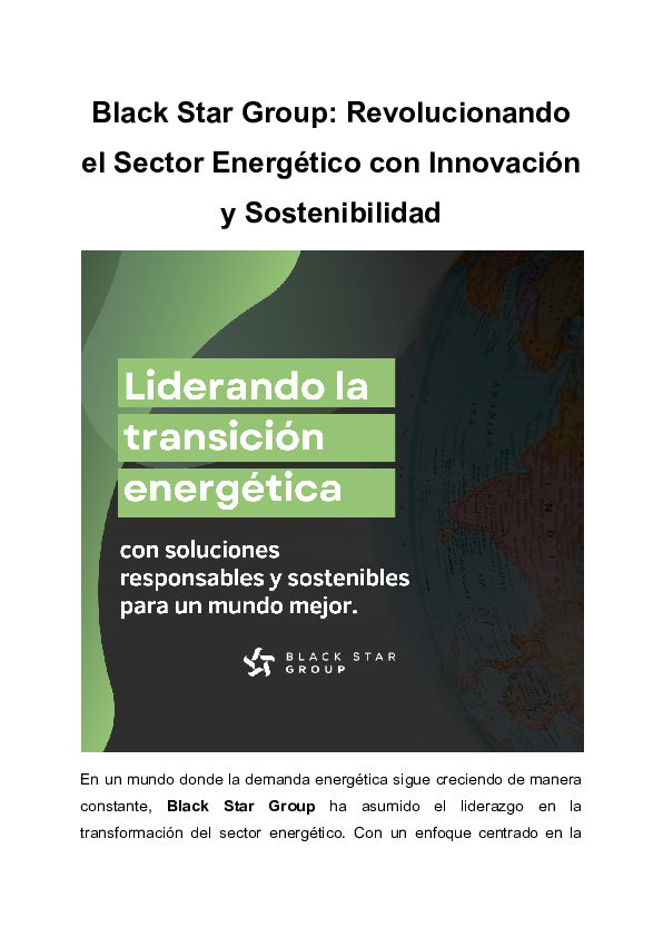 (PDF) Black Star Group: Revolucionando el Sector Energético con Innovación