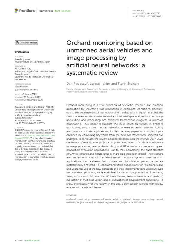 (PDF) Orchard monitoring based on unmanned aerial vehicles and image ...