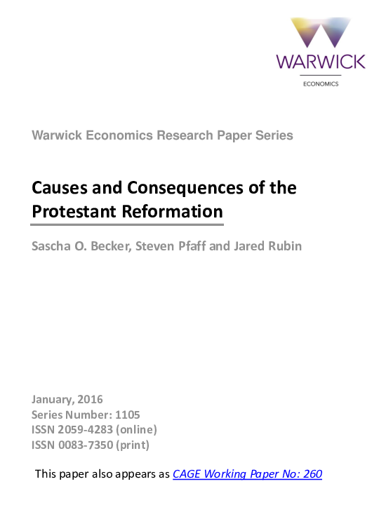 (PDF) Causes and consequences of the Protestant Reformation