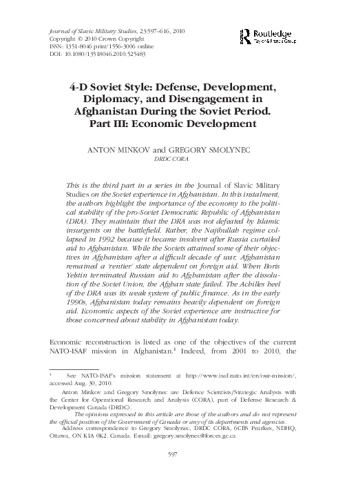(PDF) 4-D Soviet Style: Defense, Development, Diplomacy, and ...