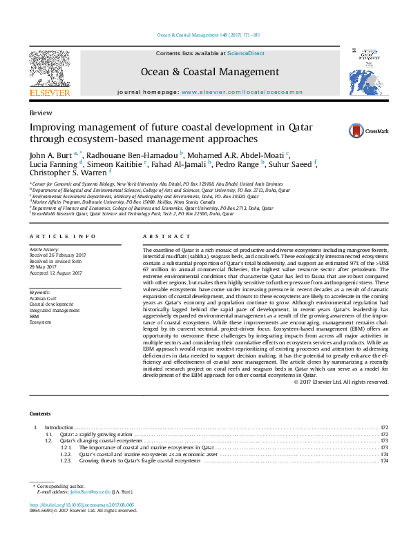(PDF) Improving management of future coastal development in Qatar ...