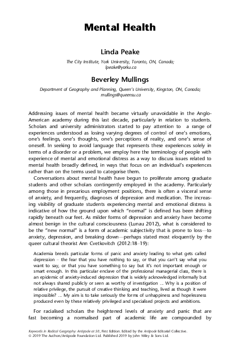 (PDF) Mental Health