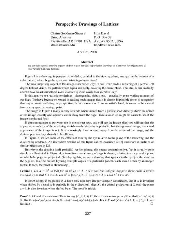 (PDF) Perspective Drawings of Lattices