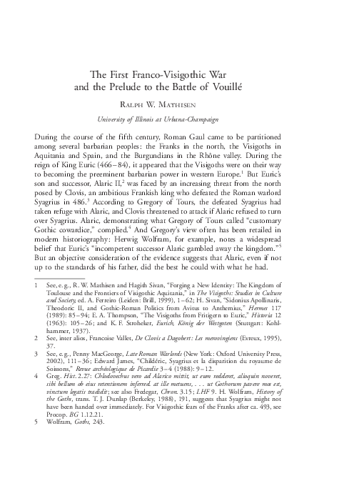 (PDF) The First Franco-Visigothic War and the Prelude to the Battle of ...