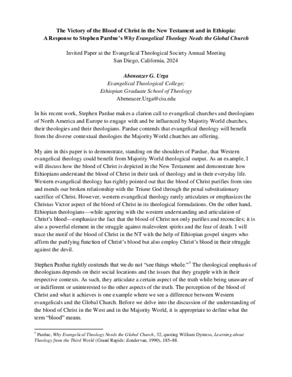 (PDF) The Victory of the Blood of Christ in the New Testament and in ...