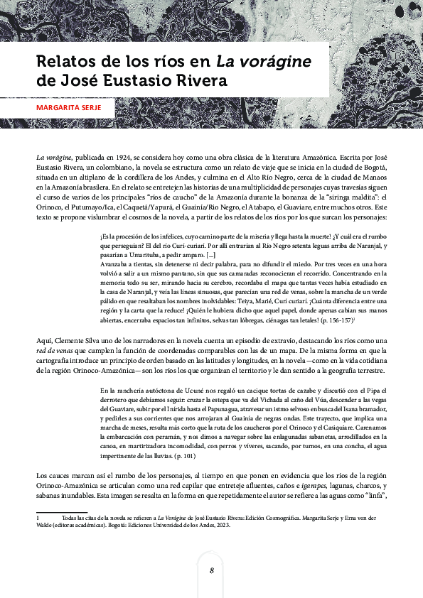 (PDF) Relatos de los ríos en La vorágine de José Eustasio Rivera