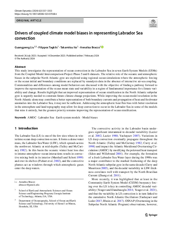 (PDF) Drivers of coupled climate model biases in representing Labrador ...