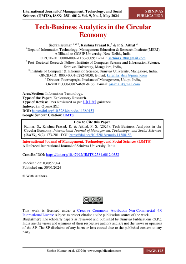 (PDF) Tech-Business Analytics in the Circular Economy
