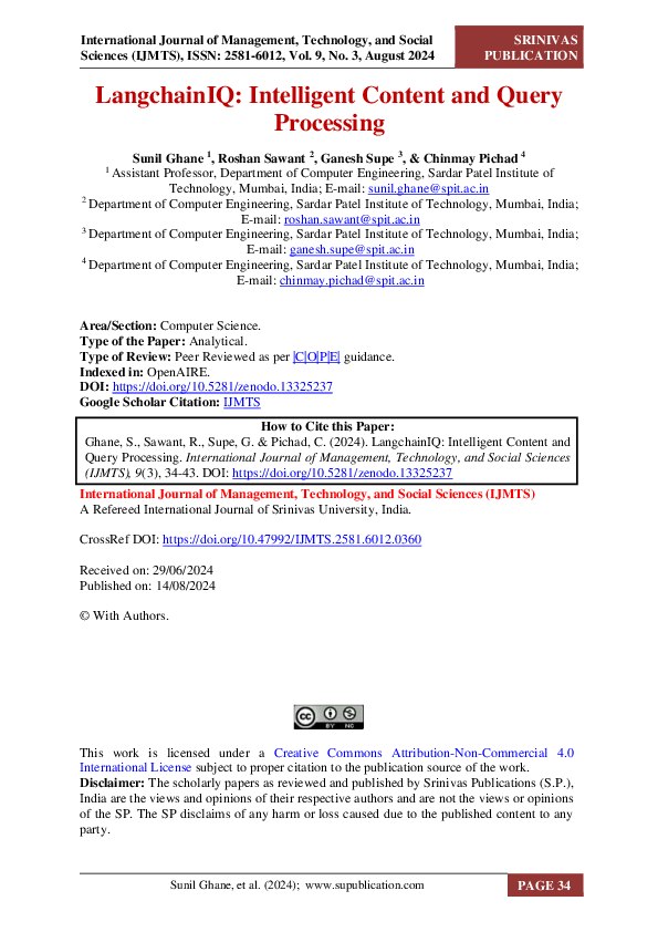 (PDF) LangchainIQ: Intelligent Content and Query Processing