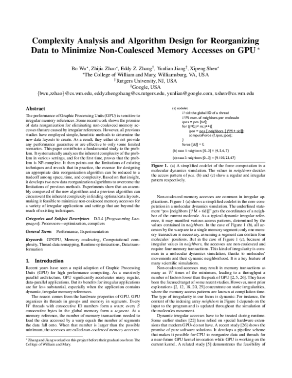 (PDF) Complexity analysis and algorithm design for reorganizing data to ...