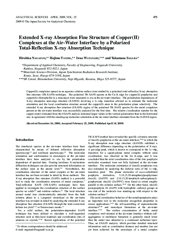 (PDF) Extended X-ray Absorption Fine Structure of Copper(II) Complexes ...