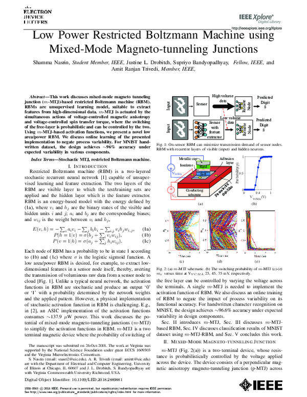 (PDF) Low Power Restricted Boltzmann Machine Using Mixed-Mode Magneto-Tunneling Junctions