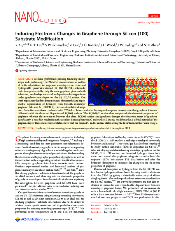 (PDF) Inducing Electronic Changes in Graphene through Silicon (100 ...