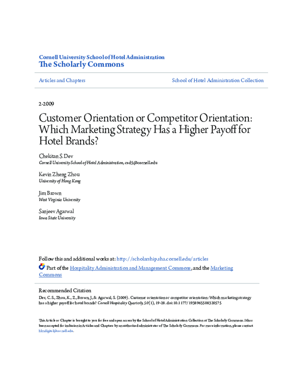 (PDF) Customer Orientation or Competitor Orientation: Which Marketing ...