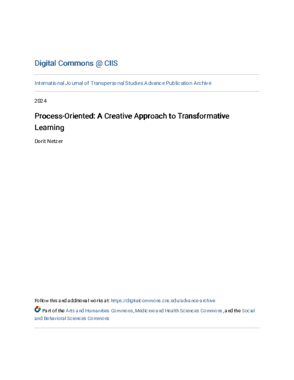 (PDF) Process-Oriented A Creative Approach to Transformative Learning Dec
