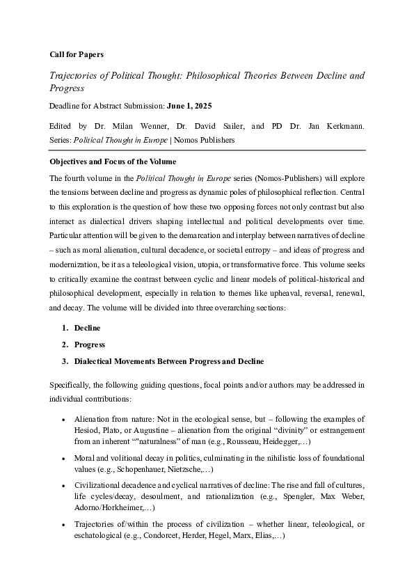 (PDF) Trajectories of Political Thought: Philosophical Theories Between ...