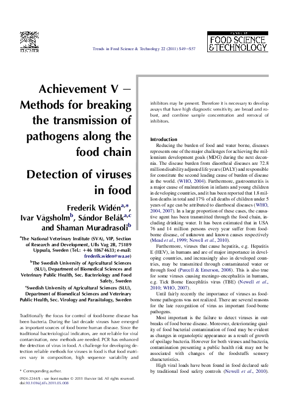 (PDF) Achievement V – Methods for breaking the transmission of ...