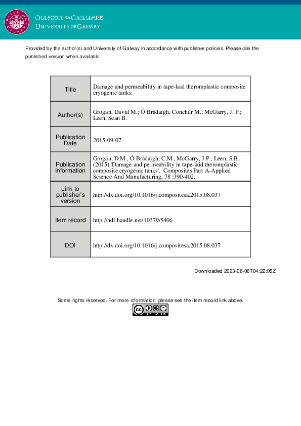 (PDF) Damage and permeability in tape-laid thermoplastic composite ...