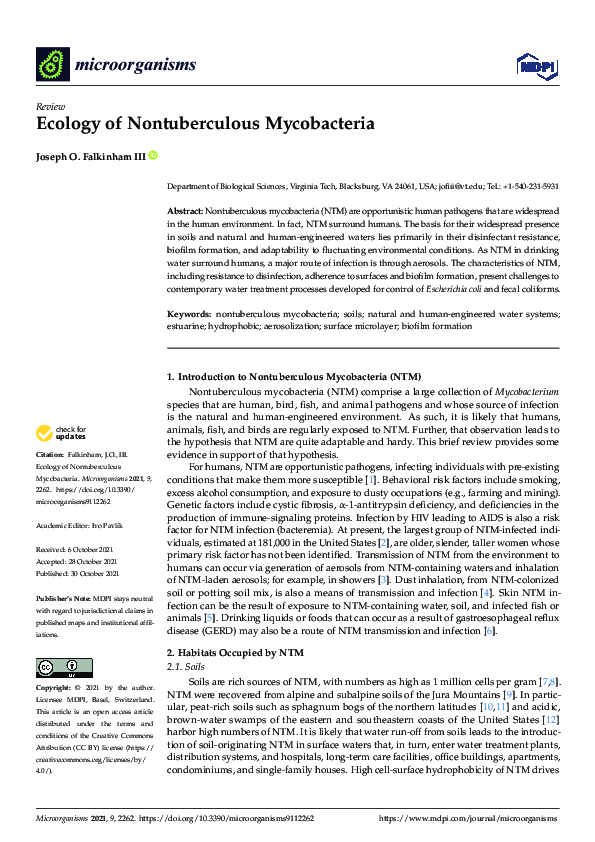 (PDF) Ecology of Nontuberculous Mycobacteria