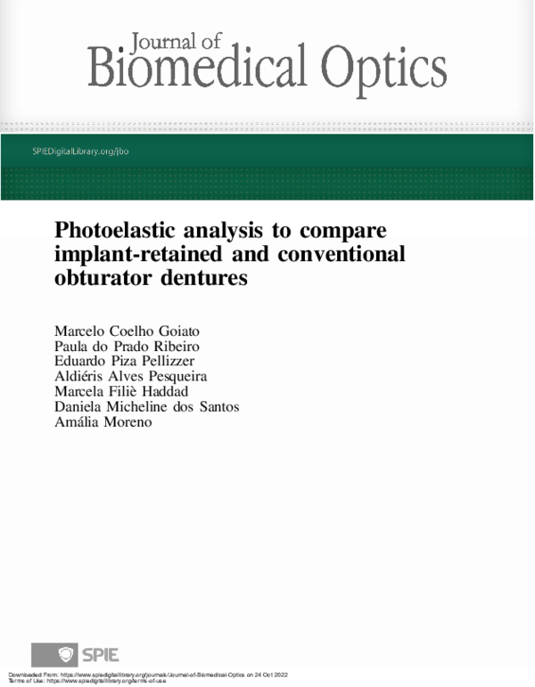 (PDF) Photoelastic analysis to compare implant-retained and conventional obturator dentures