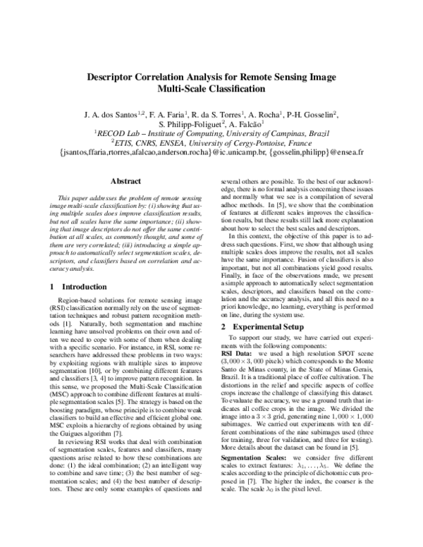 (PDF) Descriptor Correlation Analysis for Remote Sensing Image Multi-Scale Classification